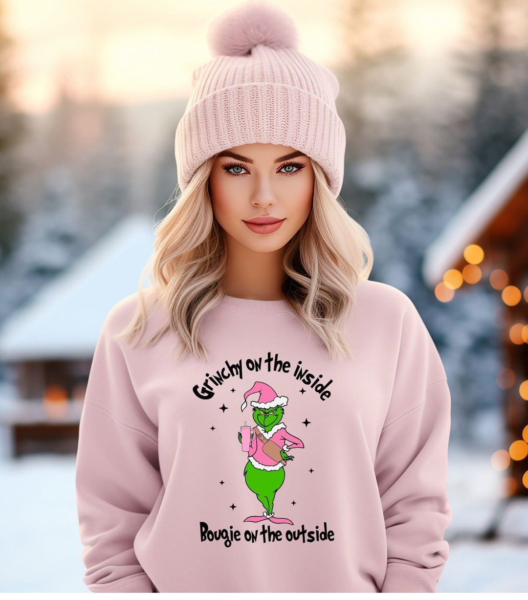 Grinchy And Bougie Christmas Sweatshirt Funny Grinch Shirt Grinch