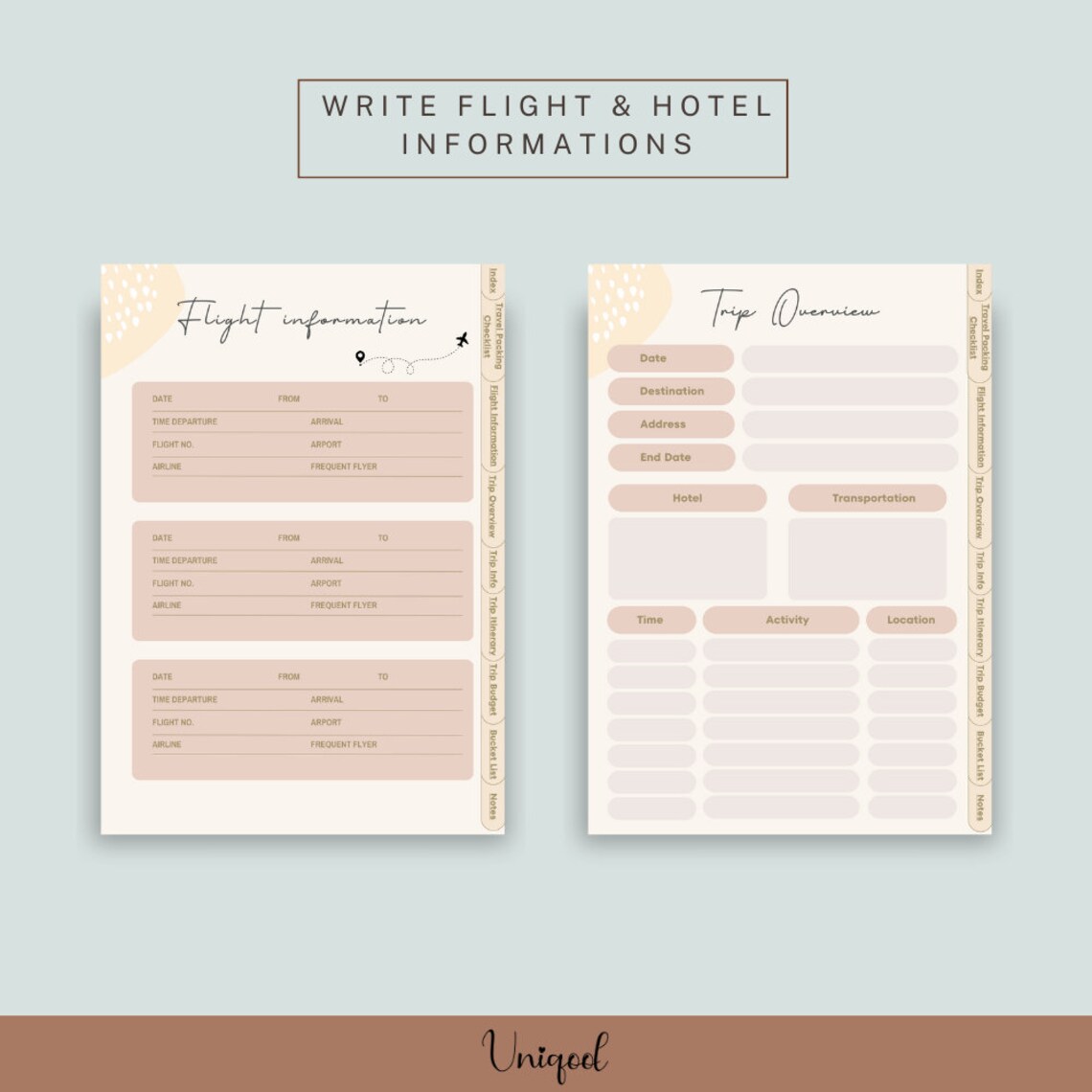 Digital Travel Planner, Printable Packing Checklist, iPad Trip ...