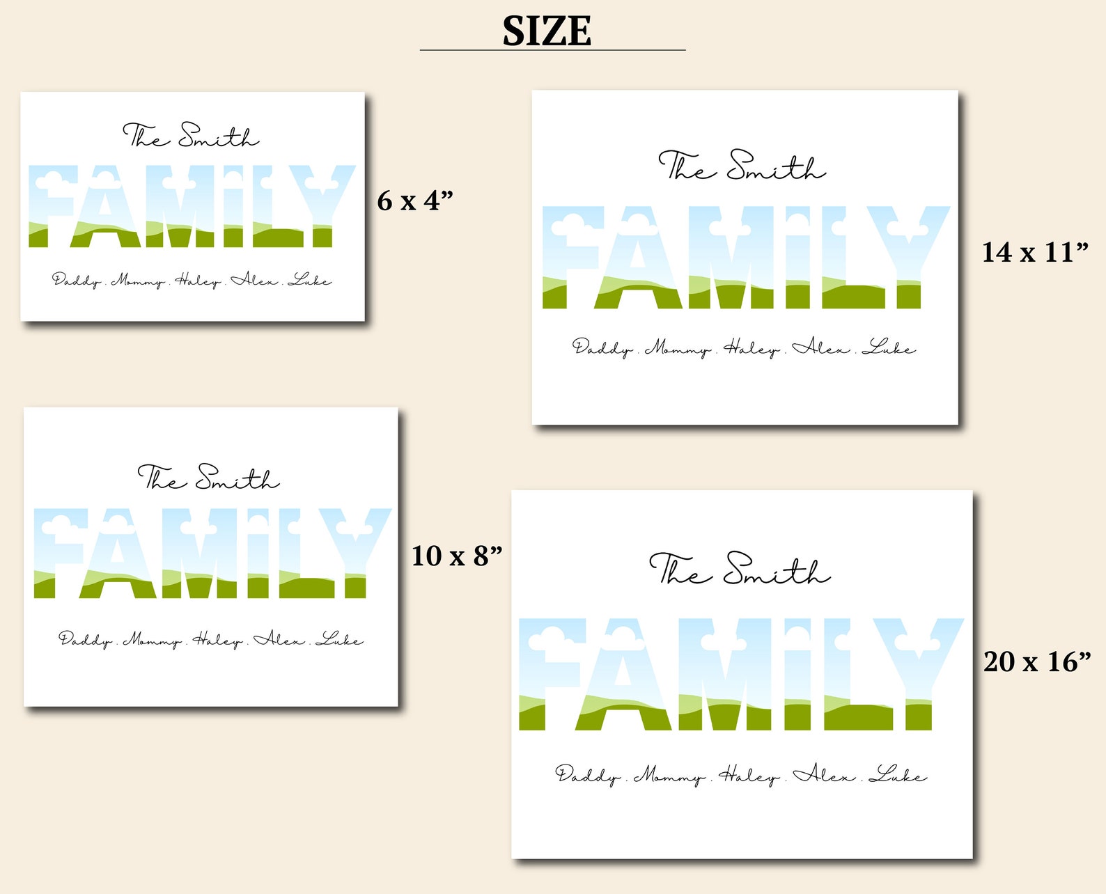 Personalized Family Photo Frame, Printable Family Photo Collage, Family ...