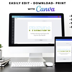 Editable Friends Photo Template, Printable Gift for Friends ...