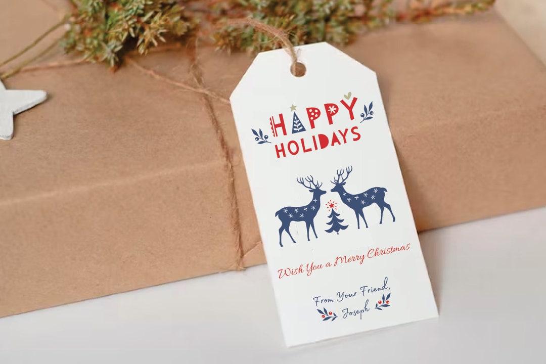 Digital Christmas Gift Tags Download, Set of 3 Holiday Favor Tags ...