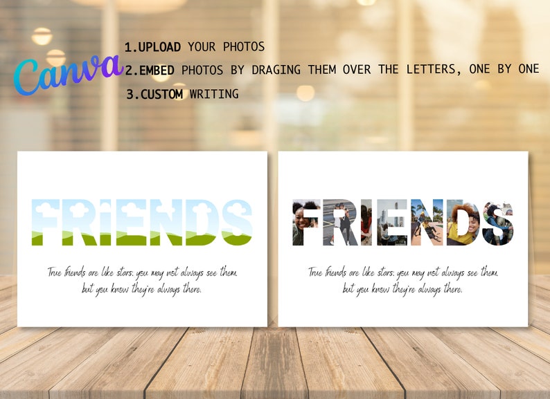 Editable Friends Photo Template, Printable Gift for Friends ...