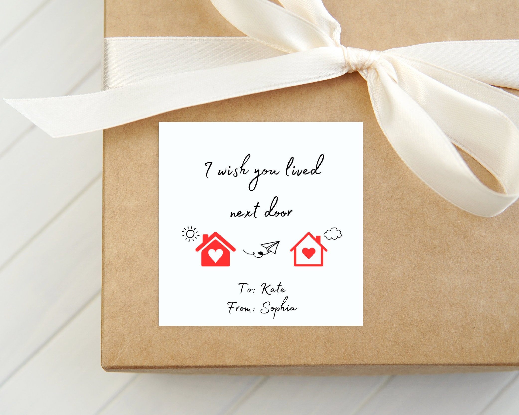 Printable Best Friend Gift Tags, Customizable I Wish You Lived Next ...