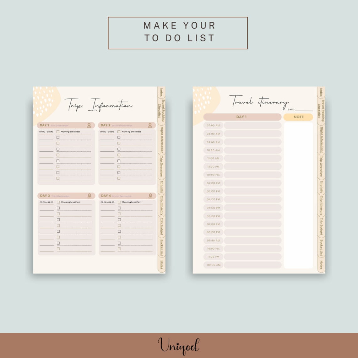 Digital Travel Planner, Printable Packing Checklist, iPad Trip ...