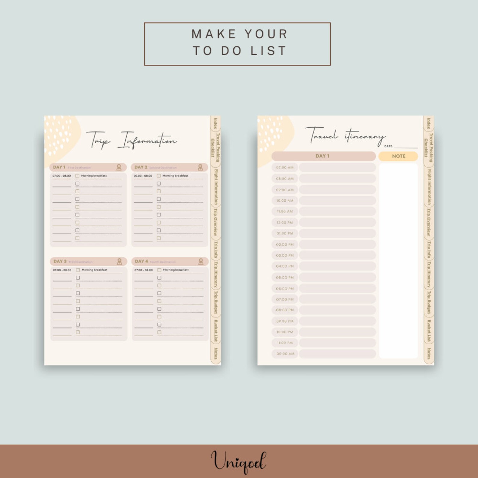 Digital Travel Planner, Printable Packing Checklist, iPad Trip ...
