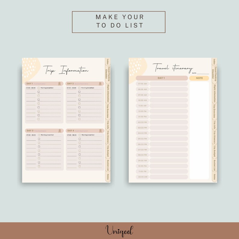 Digital Travel Planner, Printable Packing Checklist, iPad Trip ...