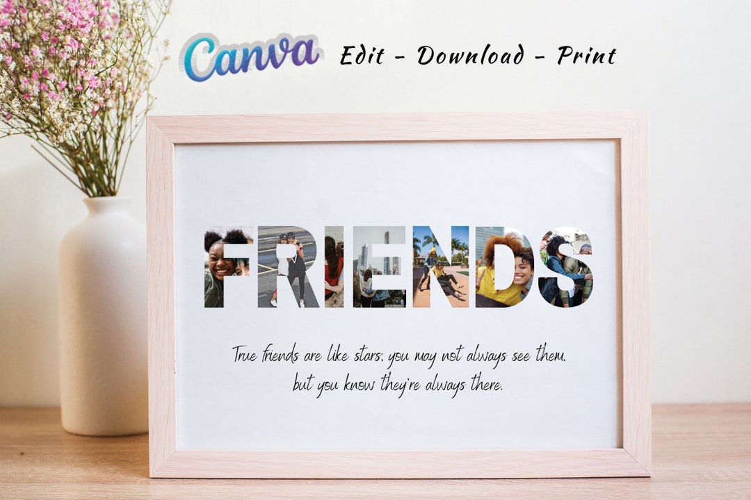 Editable Friends Photo Template, Printable Gift for Friends ...