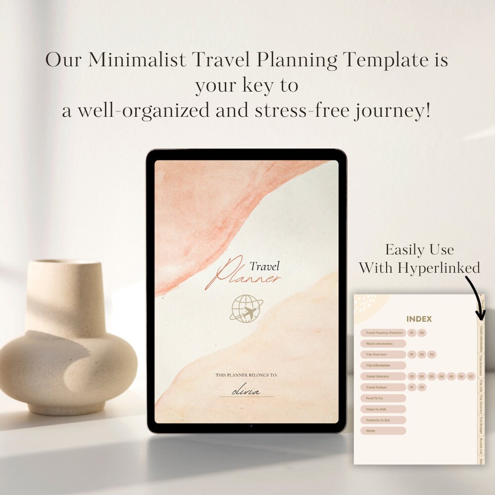 Digital Travel Planner, Printable Packing Checklist, iPad Trip ...