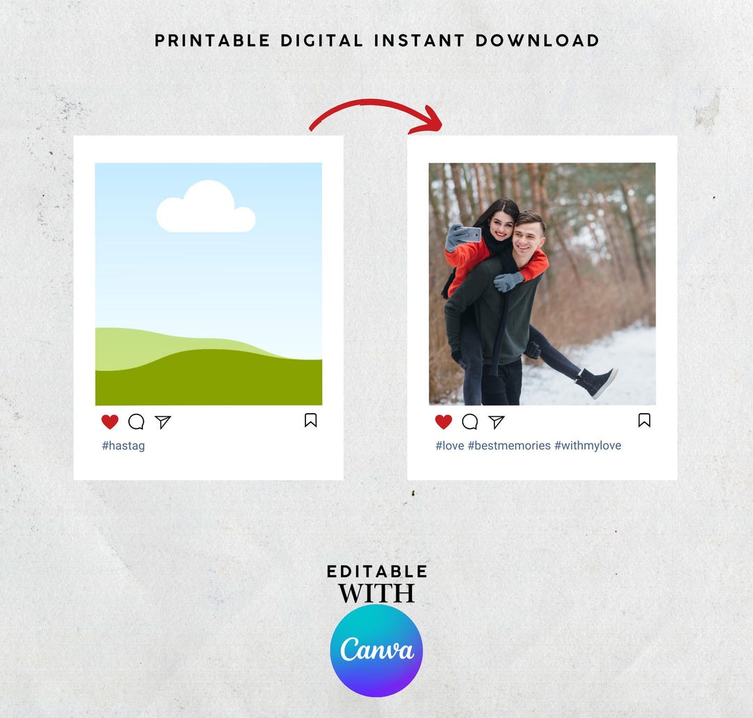 Customizable Polaroid Photo Frame Template, Music Theme (digital ...