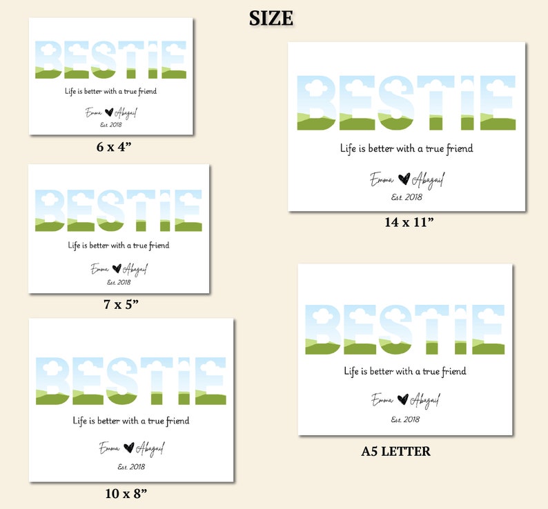 Digital Photo Collage Template Canva, Printable Gift for Best Friends ...