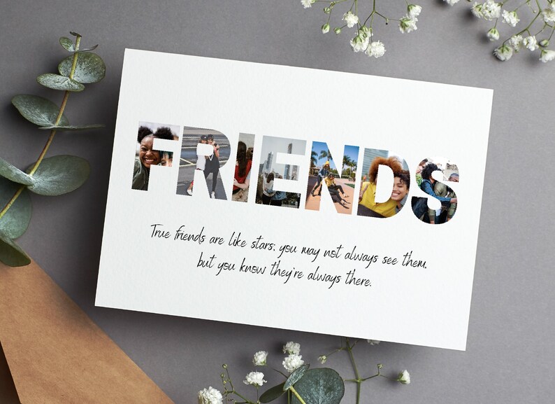 Friends Photo Collage Template, Customizable Gift (digital Download ...