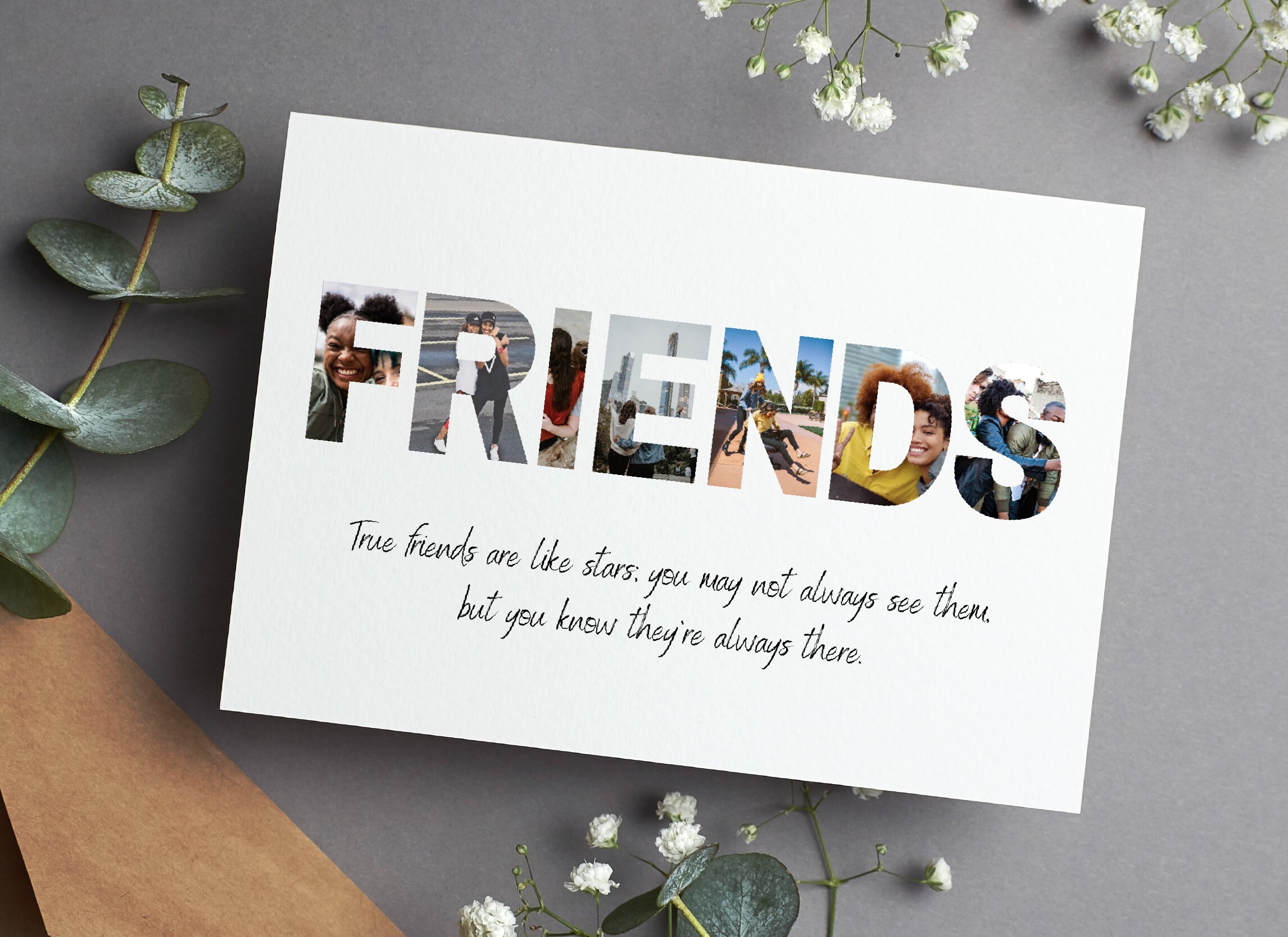 Editable Friends Photo Template, Printable Gift for Friends ...
