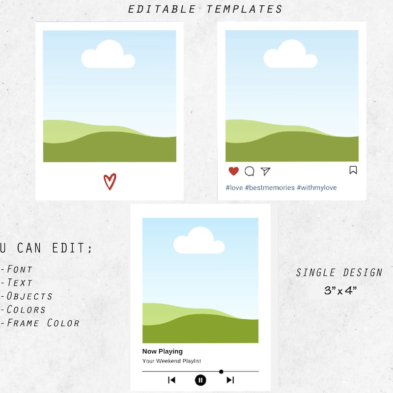 Polaroid Photo Frame Template - Etsy