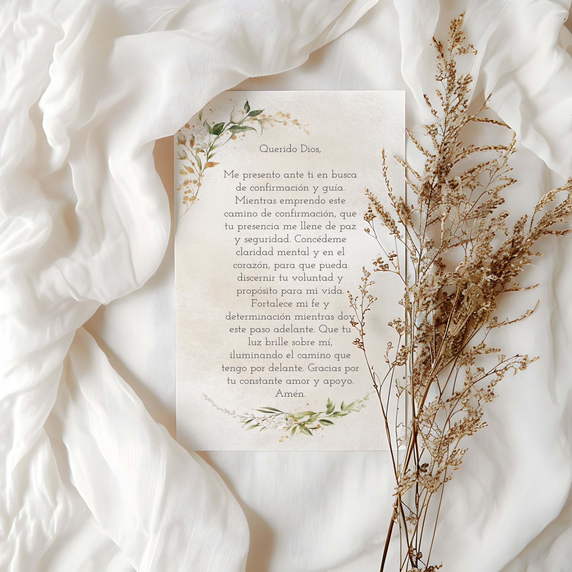 Floral Confirmation Prayer Card: Editable Keepsake (instant Download ...