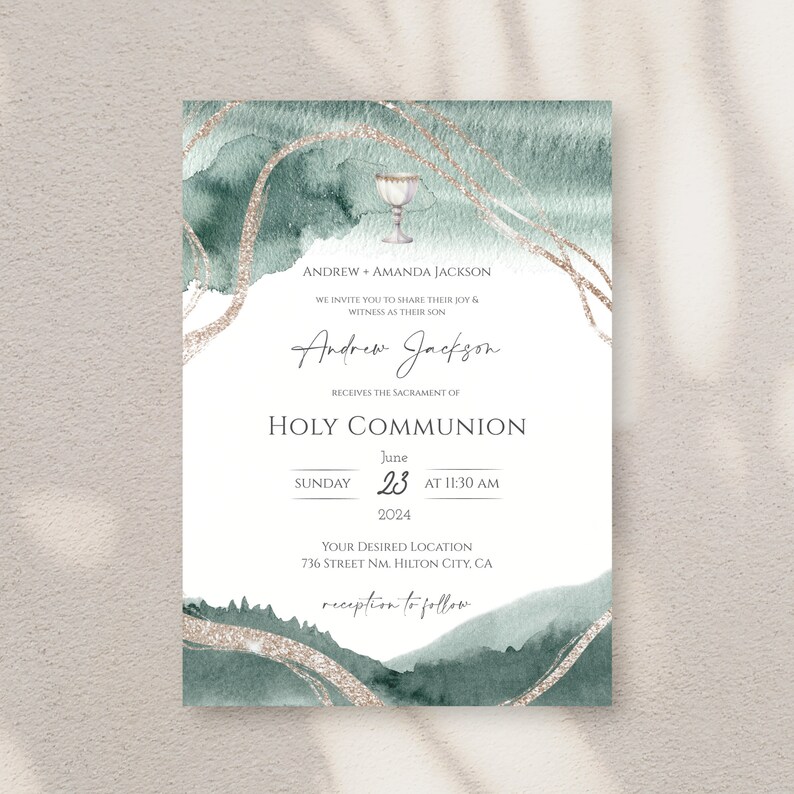 Holy Communion Invitation Template, Primera Communion, Holy Sacrament ...