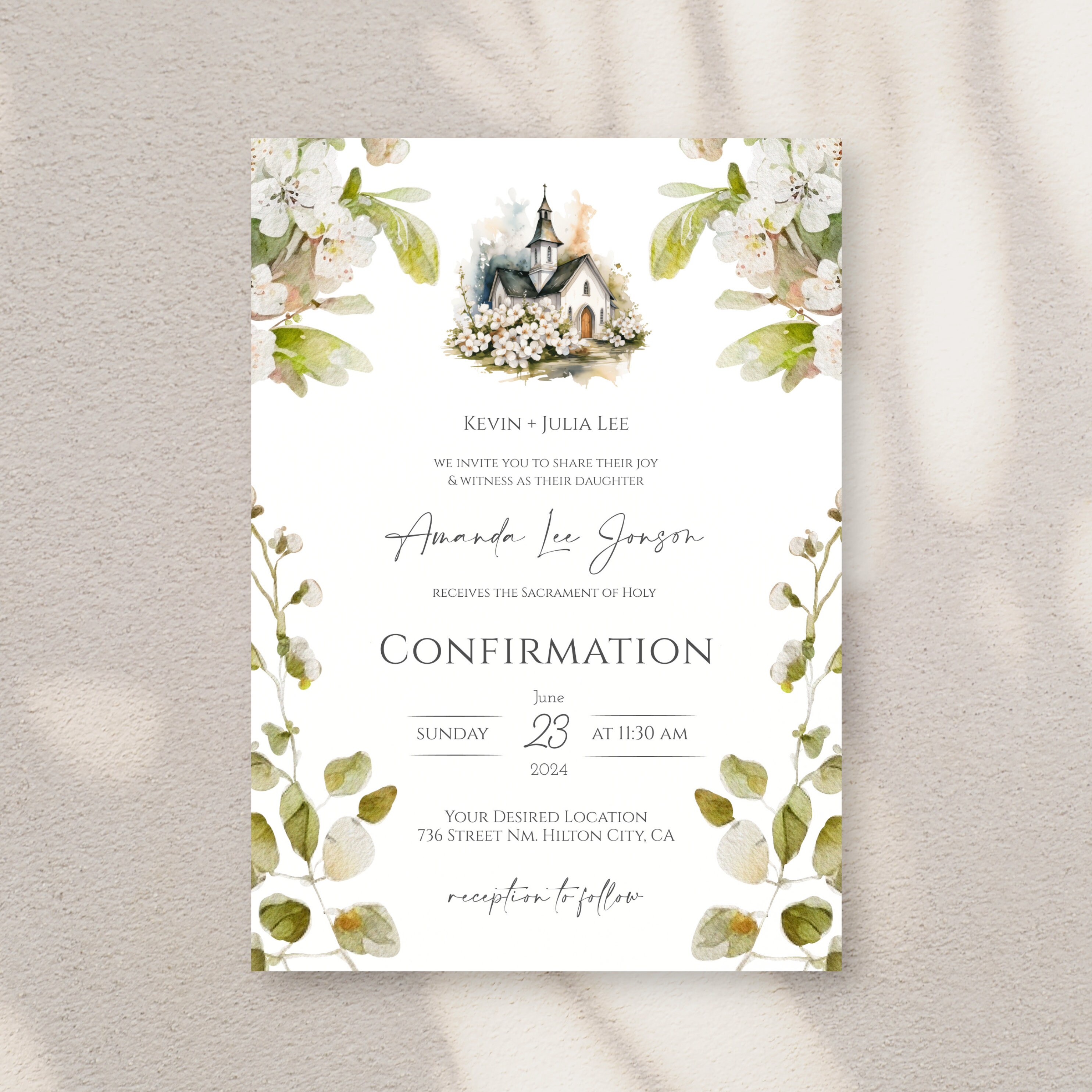 Confirmation Invitation Template, Confirmation Celebration ...