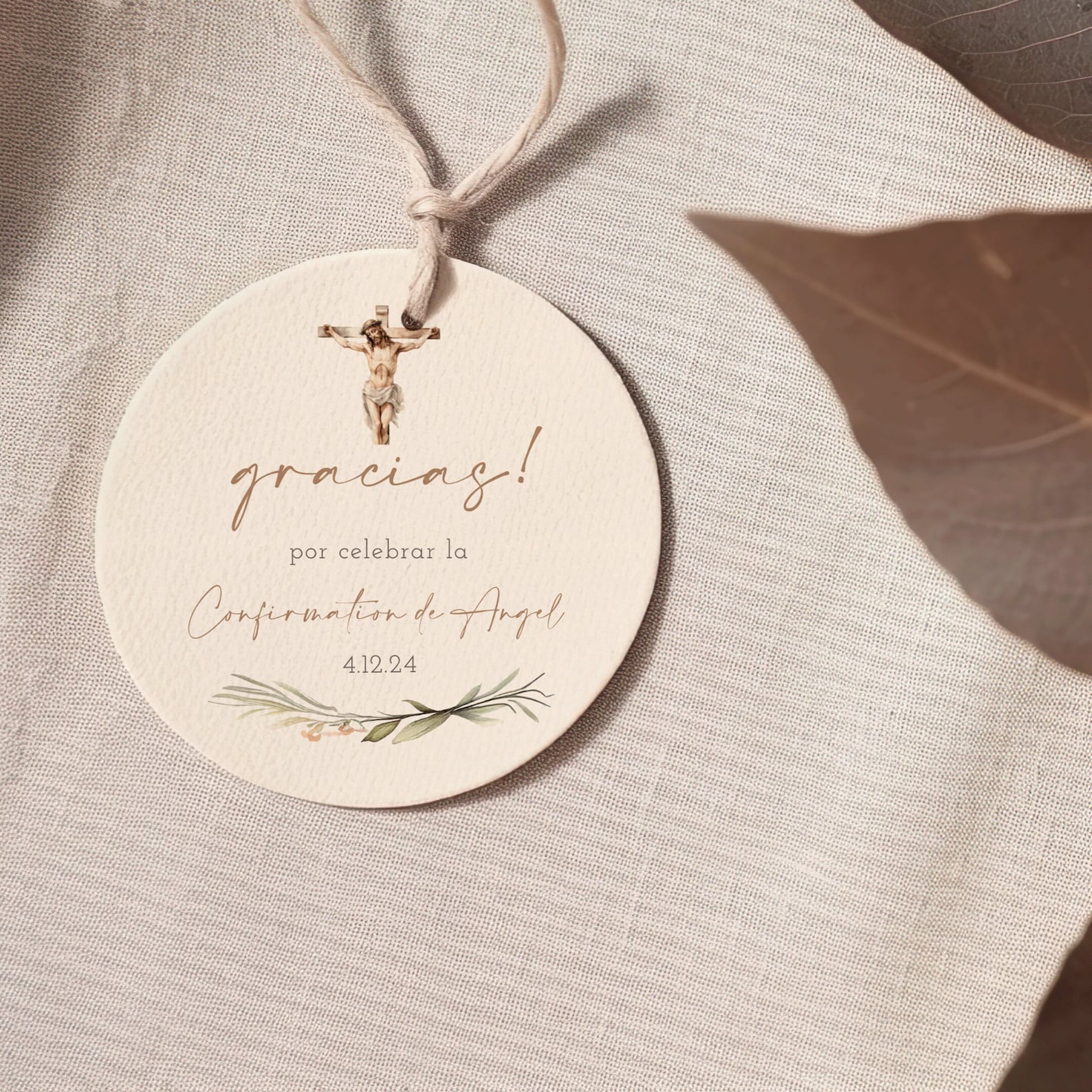Confirmation Favor Tag Template (español): Printable Crucifix Thank You ...