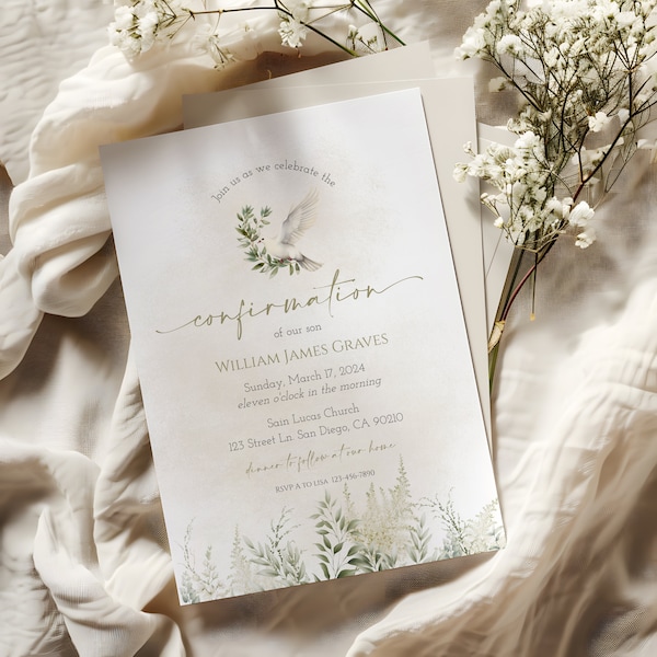 Holy Spirit Confirmation Invitation - Etsy