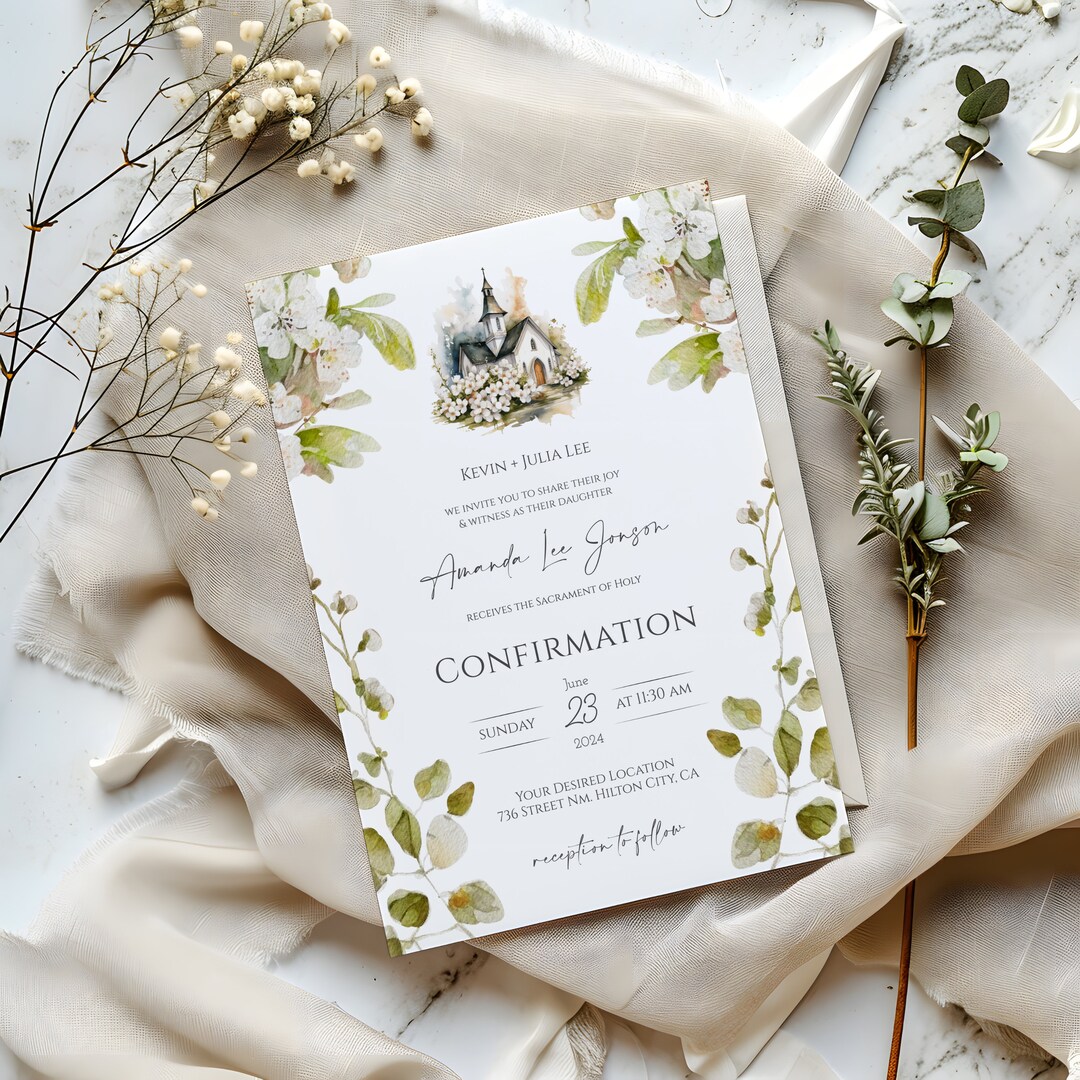 Confirmation Invitation Template, Confirmation Celebration ...