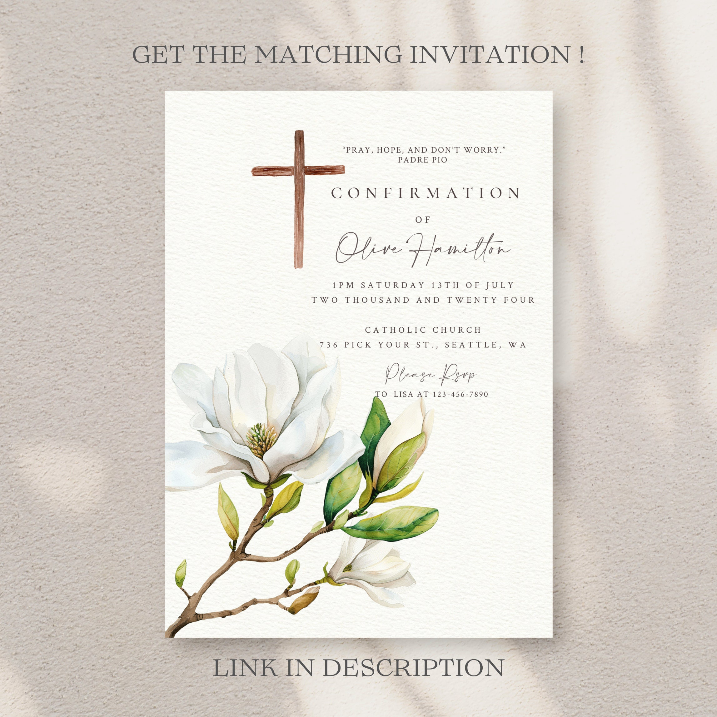 Confirmation Prayer Card, Confirmation Card, Remembrance Card ...
