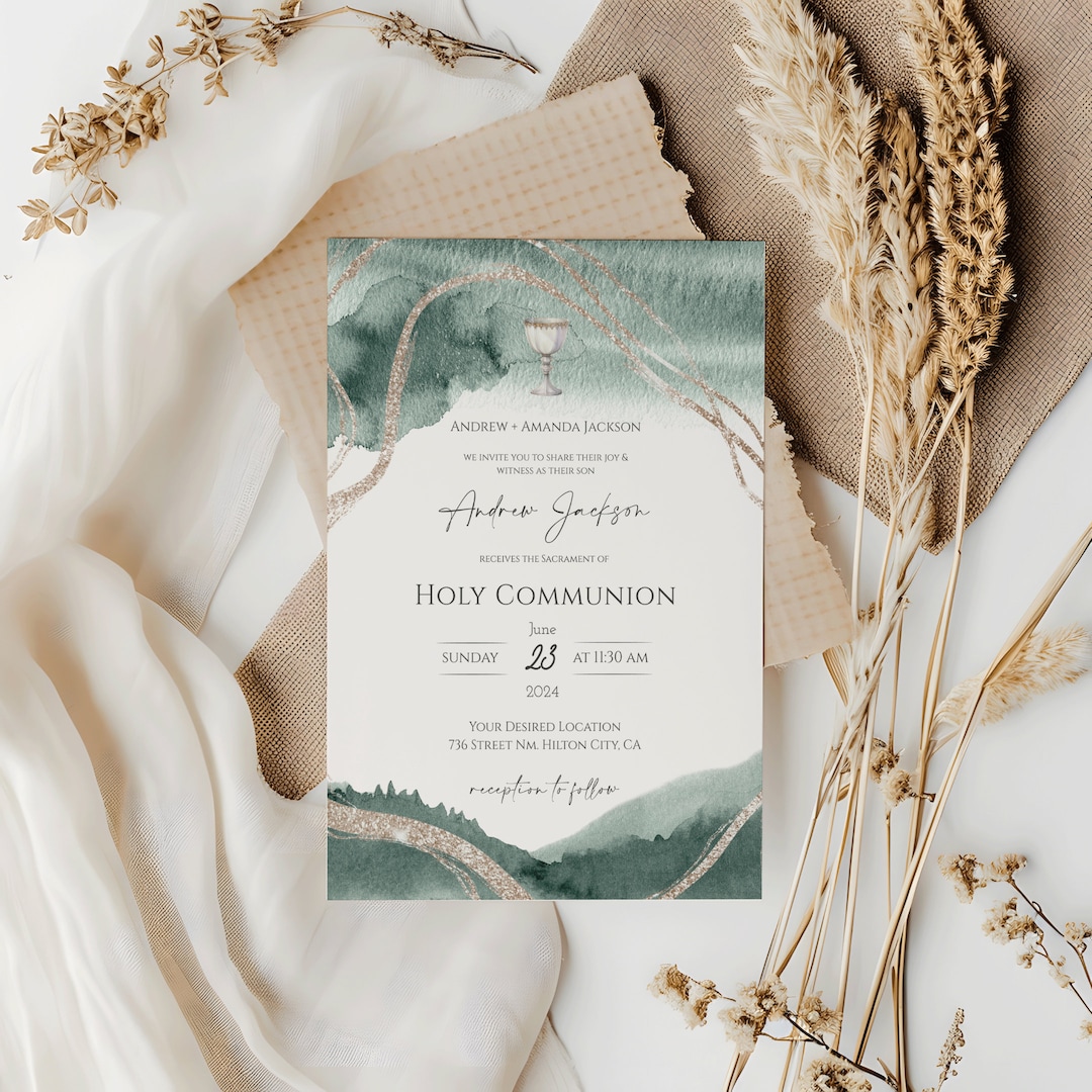 Holy Communion Invitation Template, Primera Communion, Holy Sacrament ...