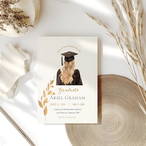 Girl Graduation Invitation Template: University Party Invite (editable ...