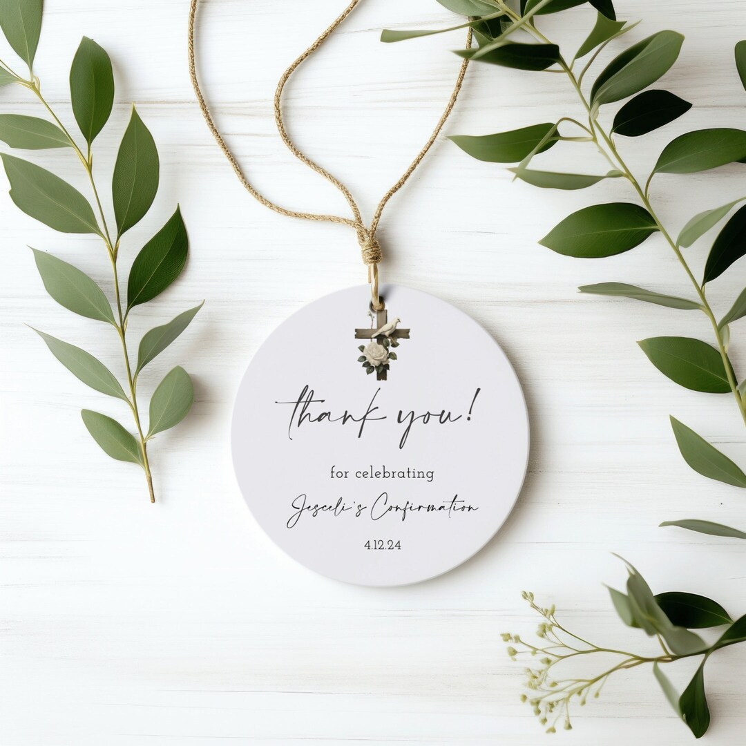 Confirmation Favor Tag Template: Cross & Holy Spirit (digital Download ...