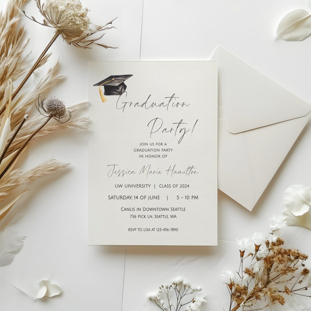 Modern Graduation Party Invitation Template (digital Download) - Etsy