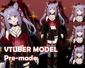 Vtuber Model Live 2d Demon Girl With A Scythe Full Body pre-made Ready ...