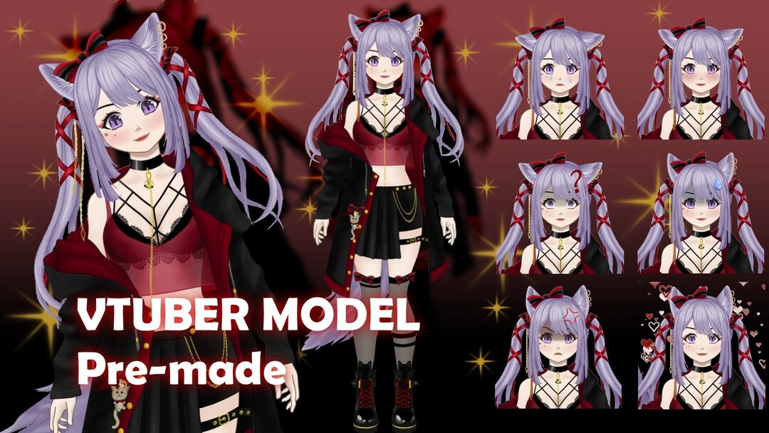 Vtuber model Live2d Wolf Girl Full body ready to use - Etsy Portugal