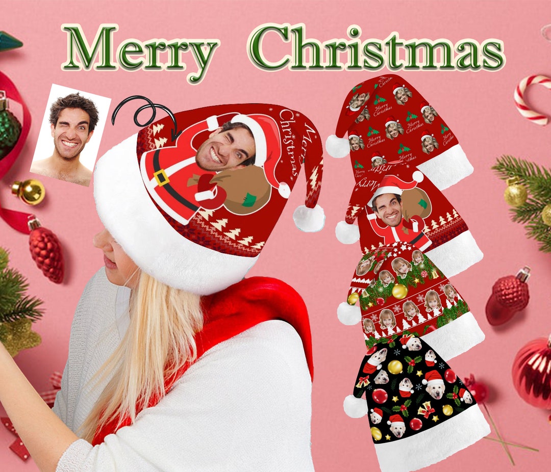 Custom Santa Hats, Hats for Christmas, Personalized Couple Hats, Custom ...