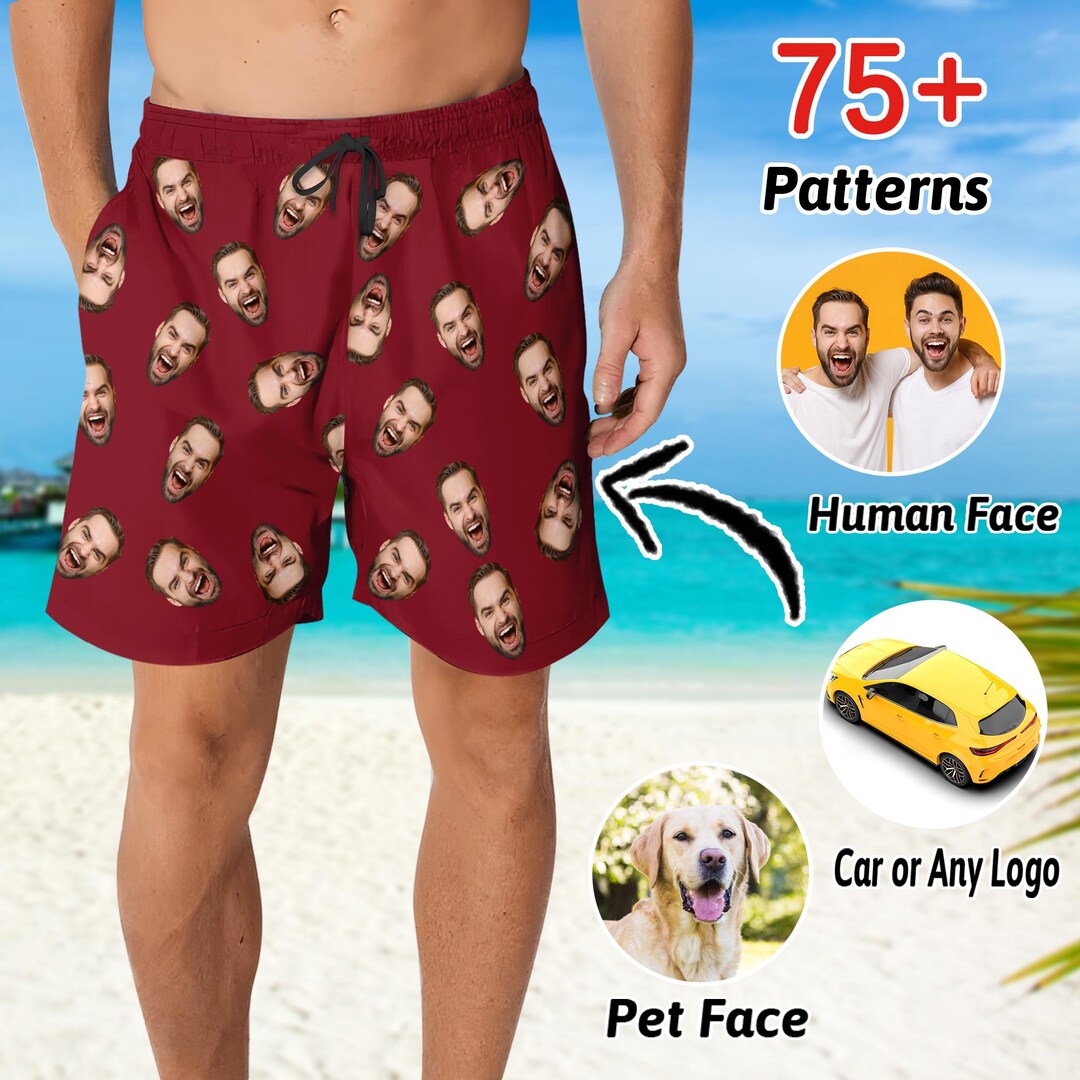 Custom Face Swim Trunk,custom Summer Beach Short,personalized Face Swim ...