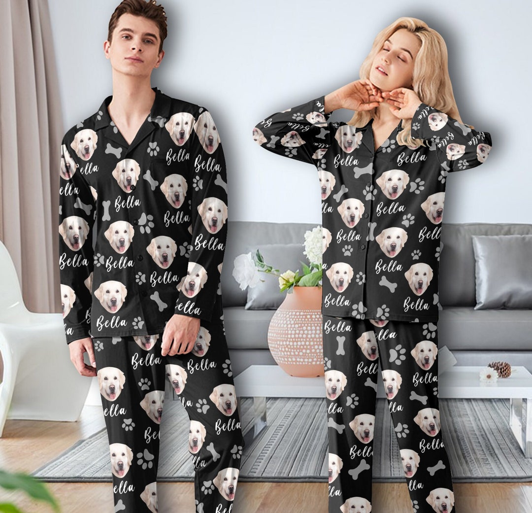Custom Pet Photo Pajamas: Personalized Dog Face Pjs, Mother's Day Gift ...