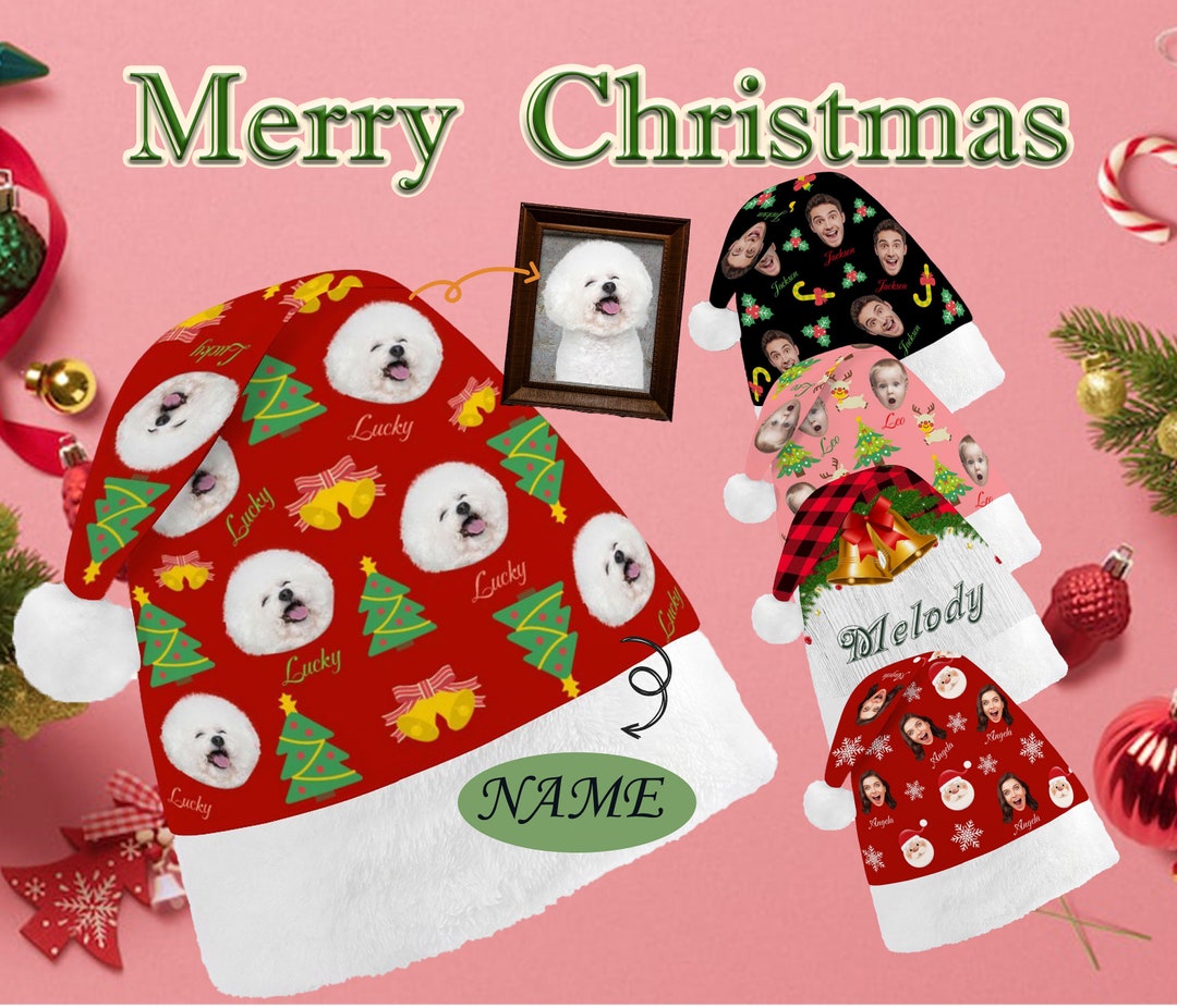 Custom Santa Hats, Hats for Christmas, Personalized Couple Hats, Custom ...