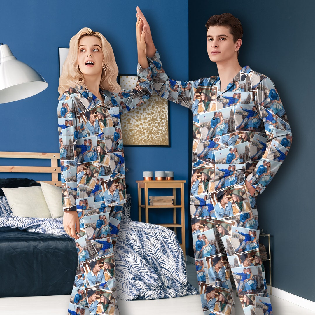 Personalized Photo Collage Pajamas,family Photo Pajamas,custom Pet Dog ...