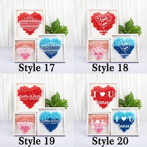 Personalized Couples Heart Flower Shadow Box,heart Shaped Flower Shadow ...