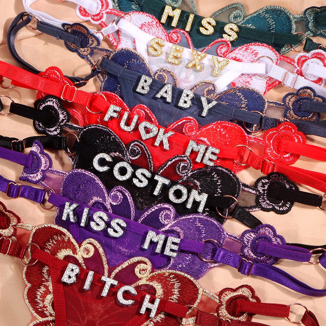 Customized Thong Chain With Name, Thong Bikini, Custom Name Belly Chain ...