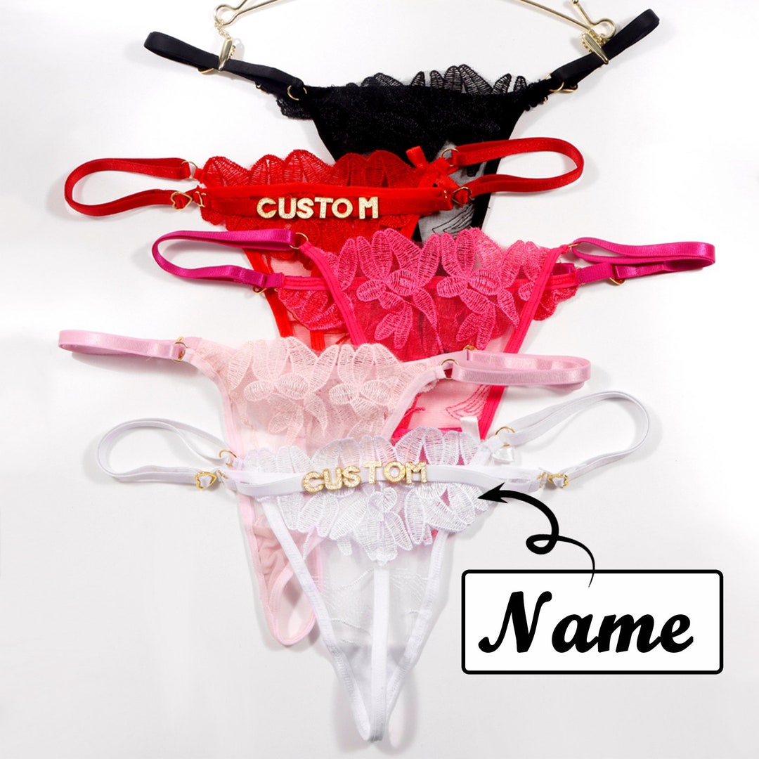 Customized Thong Chain With Name, Thong Bikini, Custom Name Belly Chain ...
