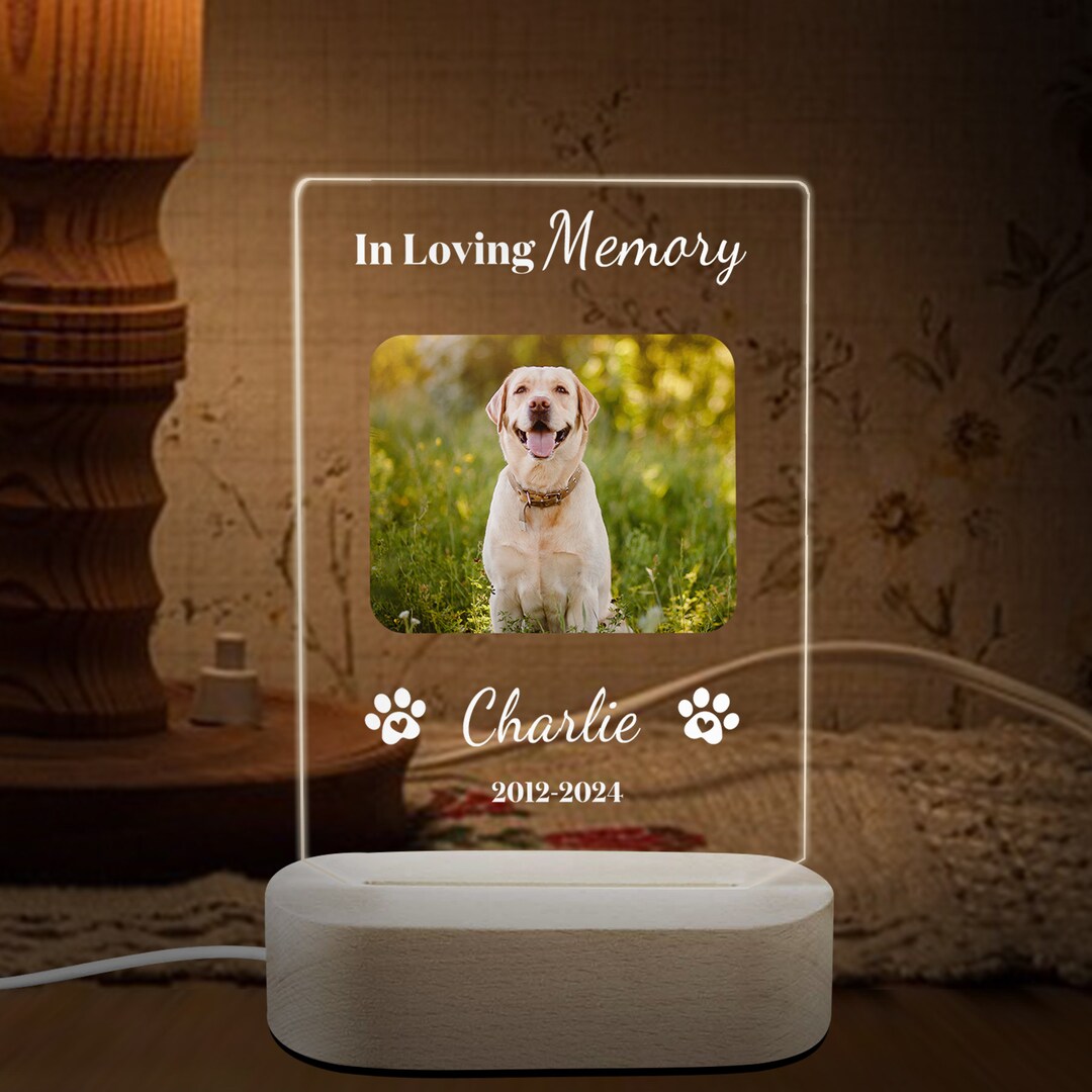 Memorial Pet Plaque, Custom Dog Photo Acrylic Plaque, Personalized ...