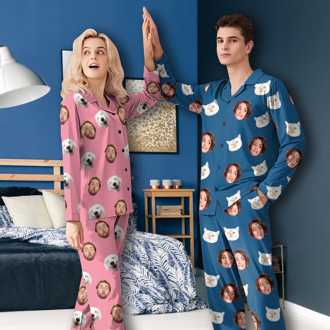 Custom Face Pajamas,custom Pajama Set for Woman Man, Personalized ...