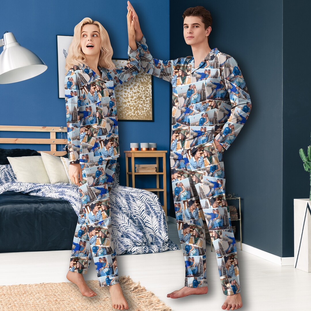 Personalized Photo Collage Pajamas,family Photo Pajamas,custom Pet Dog ...