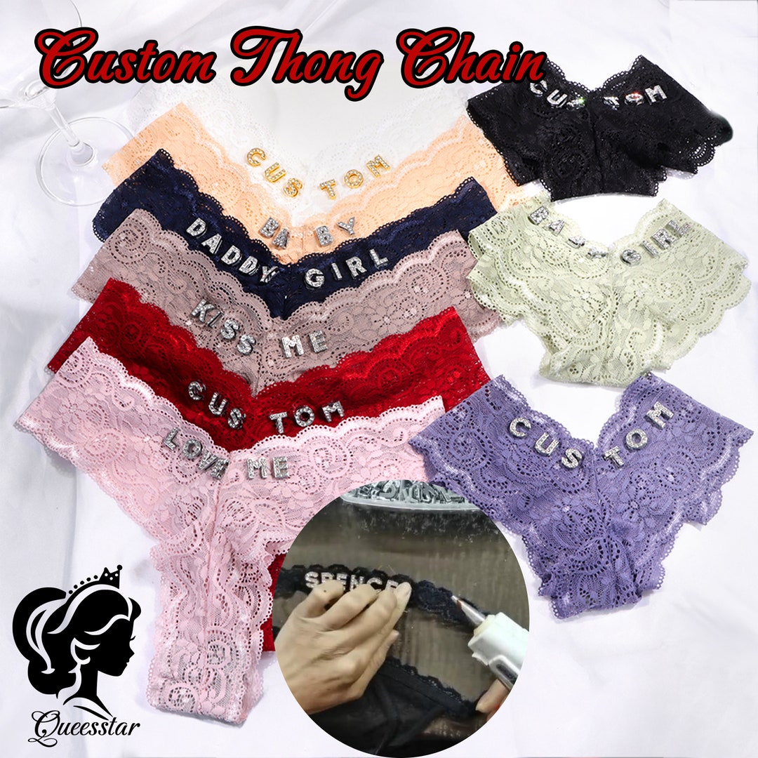 Customized Thong Chain, Thong Bikini, Custom Name Belly Chain ...