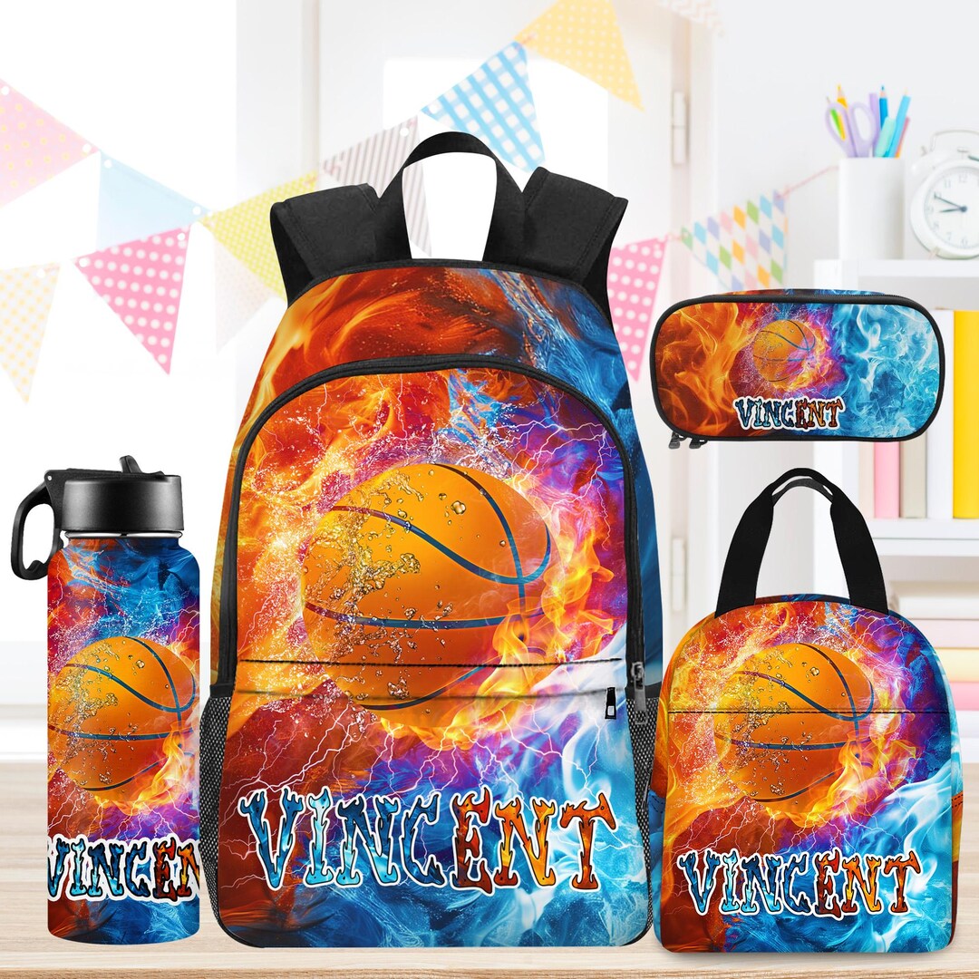 Personalized Basketball Backpack With Lunchbag: Kids Sports School Bag ...