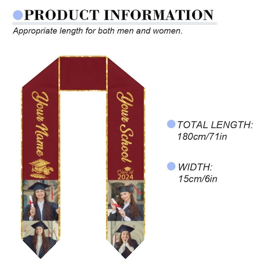 Graduation Sash Custom DIY Graduation Sash Class Of 2025 - 70 Inch ...