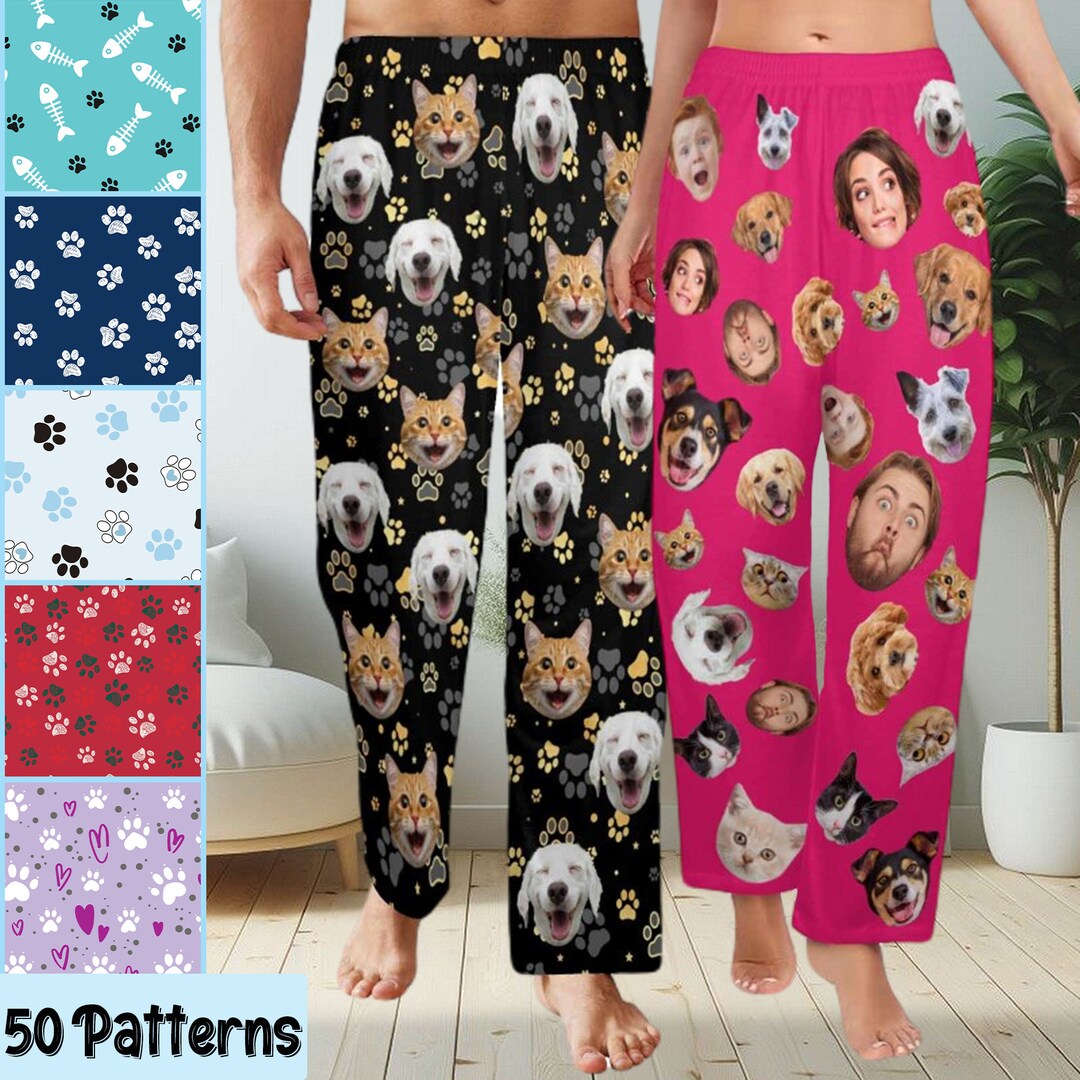 Custom Dog/cat Pajama Trousers, Personalized Pet Photo Pajama Pants ...