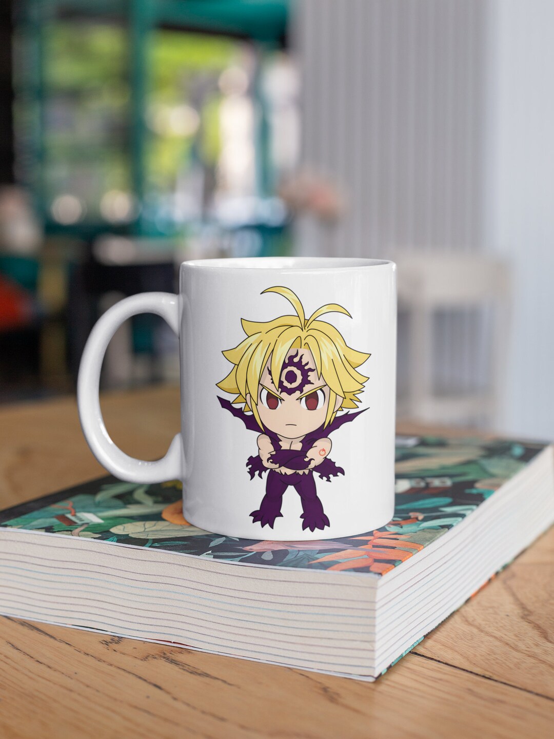The Seven Deadly Sins | Cute Chibi Demon Meliodas | 11oz White Glossy ...