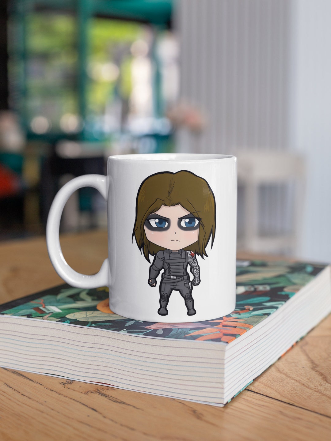 Marvel Cute Chibi Bucky Barnes 11oz White Glossy Mug Perfect Gift for ...