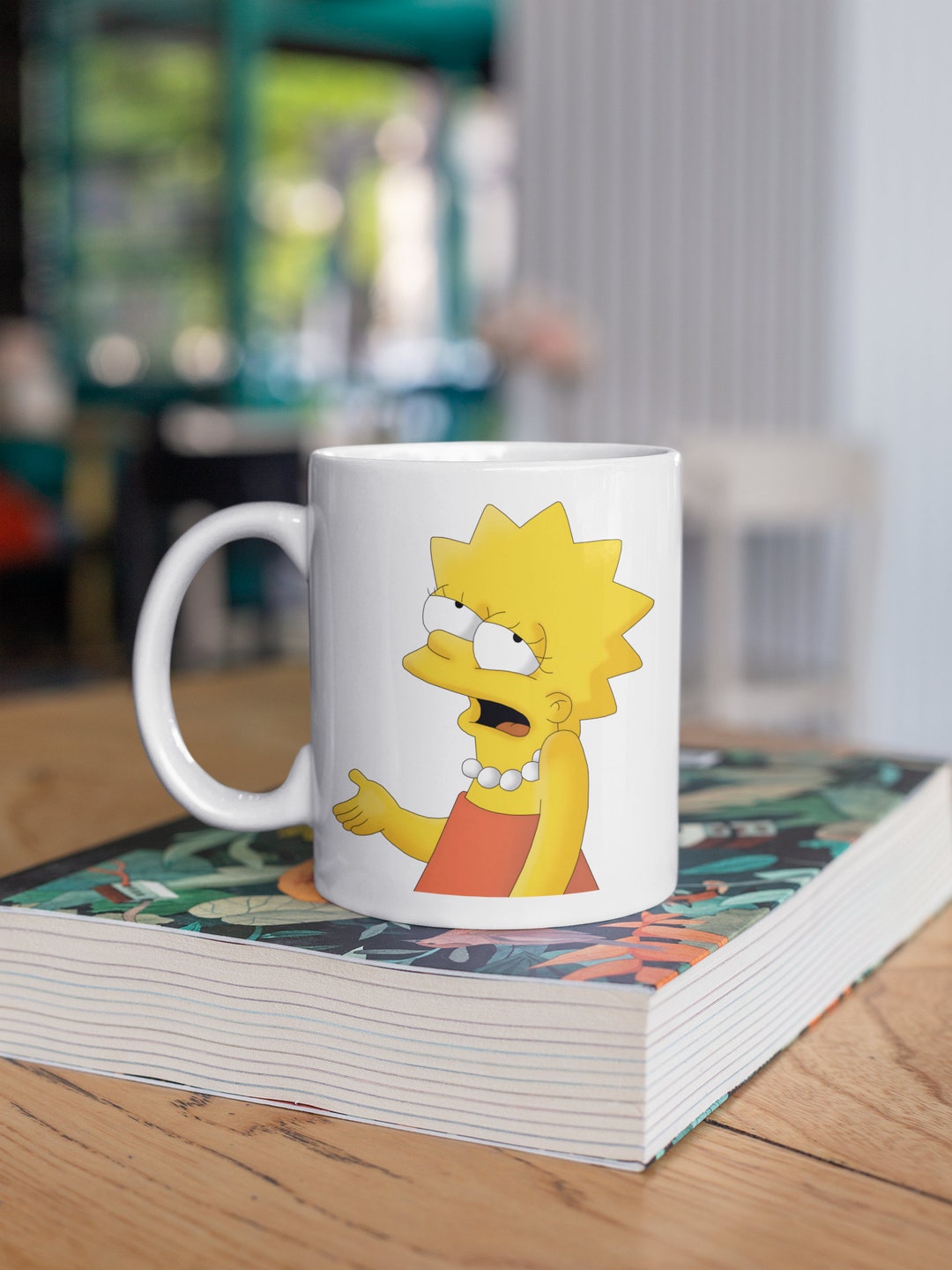 Los Simpson / Lisa Simpson Meh / Taza blanca brillante de 11 oz ...