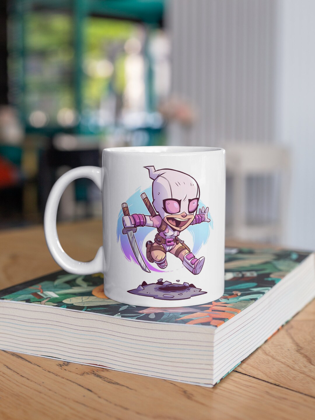 Marvel | Cute Chibi Gwenpool | 11oz White Glossy Mug | Perfect Gift for ...