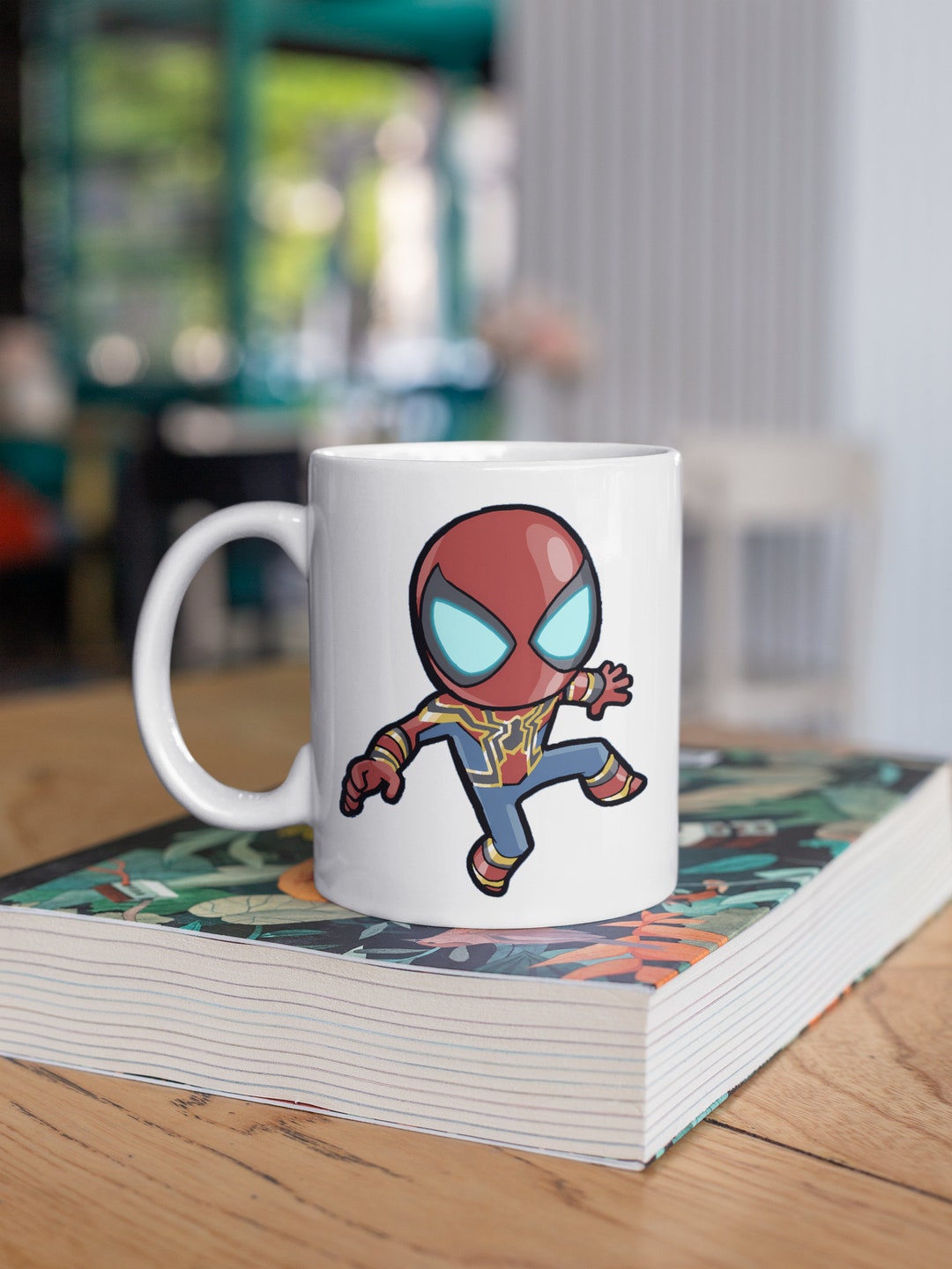 Marvel Cute Chibi Iron Spider-man 11oz White Glossy Mug Perfect Gift ...